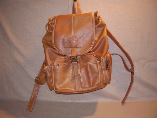 YONGLE FAUX LEATHER TAN BACKPACK Very Good Condition used | eBay