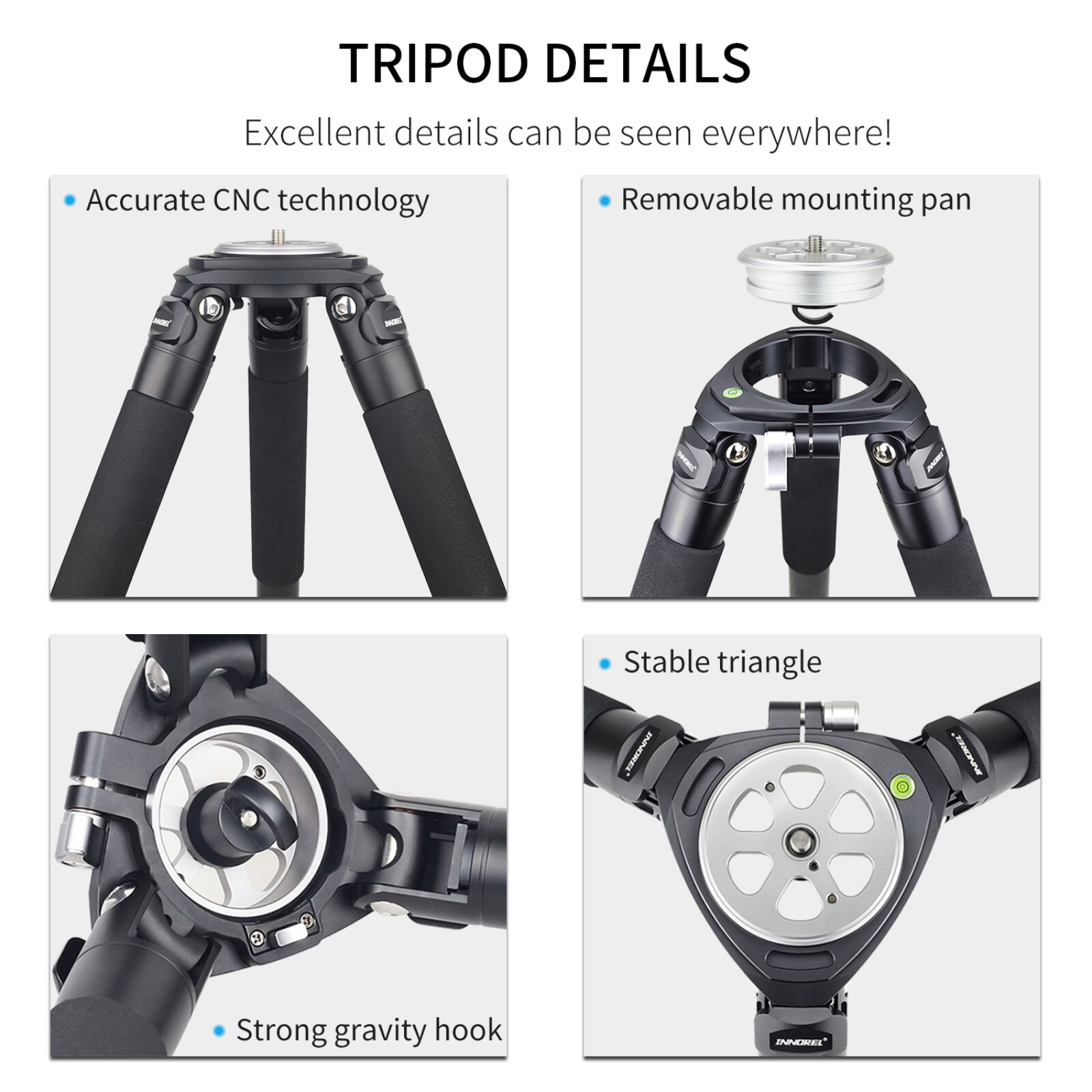 Carbon Fiber Tripod-LT364C Professional Heavy Duty Tripods Stable ...
