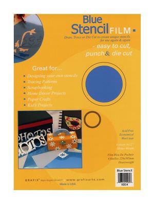 Grafix - BLUE STENCIL FILM - Easy to Punch, Cut & Die Cut - A4 x 4 ...