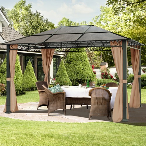 Gartenpavillon Hardtop Dach - Alu Gartenzelt mit festem Dach - stabiler ...