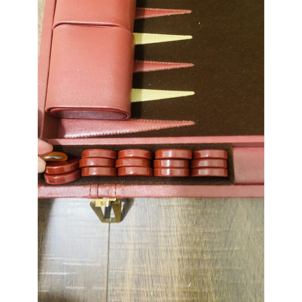 Beverly Hills Aries Backgammon Board Game USA Vintage Retro Leather ...