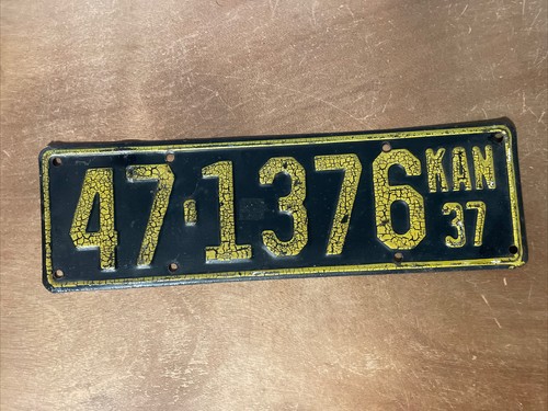 1937 Kansas License Plate # 47-1376 Geary County | eBay