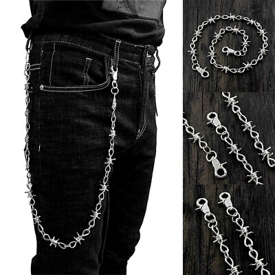 Metal Barb Wire Biker Trucker Jean Wallet Heavy Pants Chain | eBay