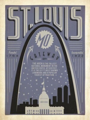 "Saint Louis Gateway", digital print, 24"h x 18"w image, 26"h x 20"w w ...