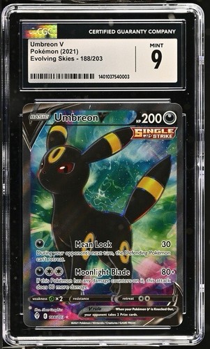 Umbreon V 188/203 Evolving Skies CGC Graded 9 Mint Pokemon Card 🔥🔥 | eBay