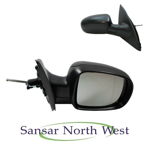 Vauxhall Corsa - Drivers Side Manual Door Mirror Black Textured Cable O ...