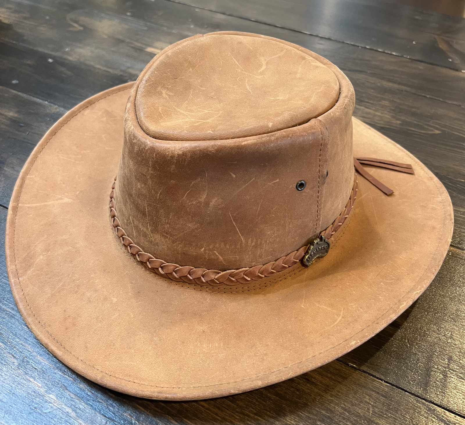 Vintage Jackaroo Leather Outback Cowboy Hat - Size XL - Made in ...