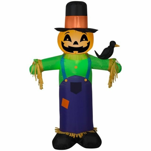 Gemmy Thanksgiving 4 FT Scarecrow Lighted Yard Airblown Inflatable for ...