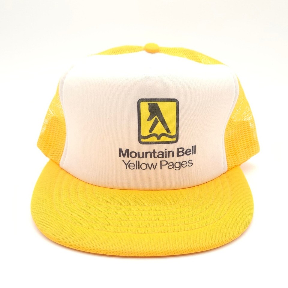 Vintage Mountain Bell Yellow Pages Phone Book Mesh Snapback Trucker Hat ...