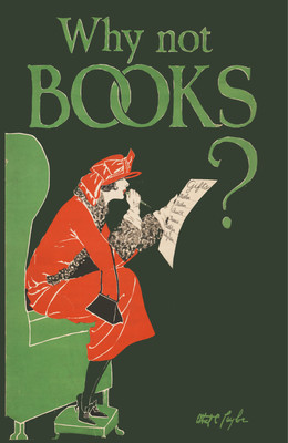 16x20"Decoration Poster.Interior room design art.Why not books.Lady red ...