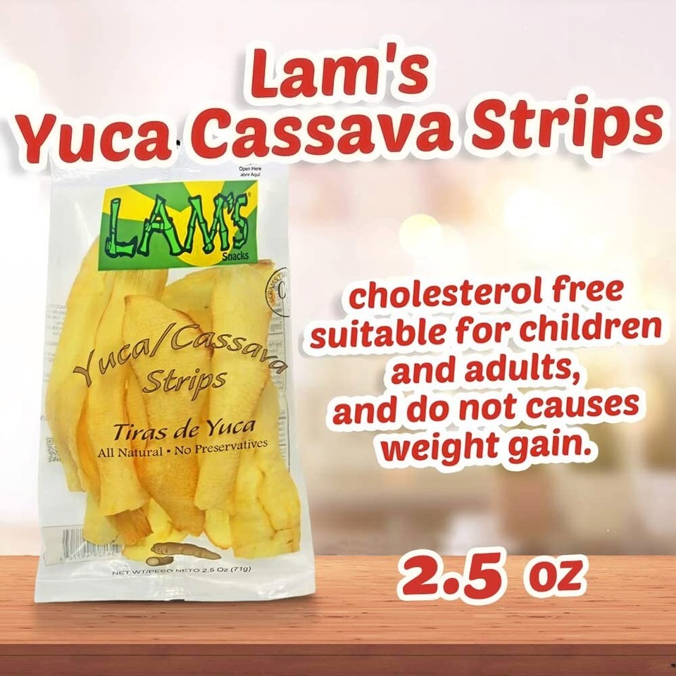LAM'S Plantain Strips, Premium, Chips, Yuca strips, Keto, 2.5 oz /Ea ...