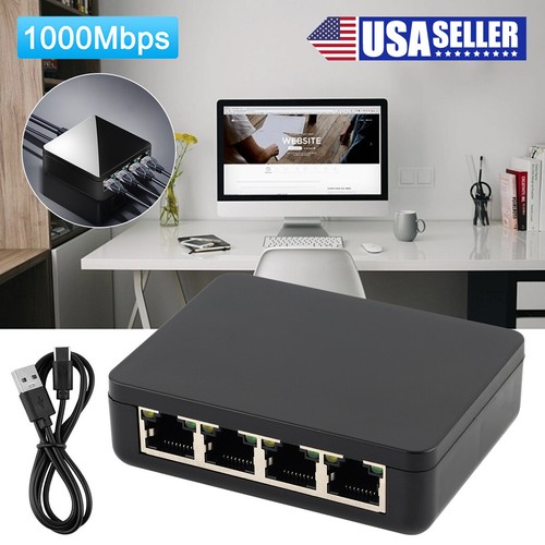 1000Mbps Ethernet Splitter Adapter RJ-45 Cable LAN Network Internet 1 ...