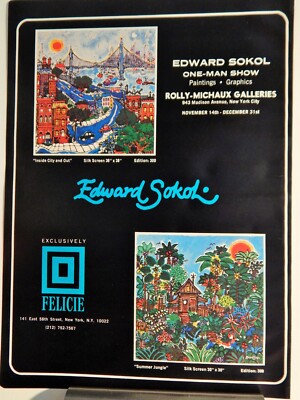 EDWARD SOKOL ART PIECE VTG ORIG 1978 ADVERTISEMENT | eBay