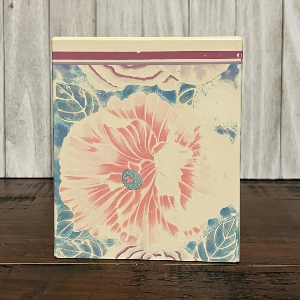 Vintage 80s - Pastel Pink Purple Blue Floral Roses Plastic Tissue Box ...