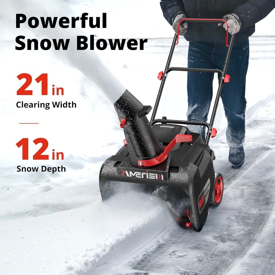 Gas-Powered 21-Inch Snow Blower with Efficient 212cc Engine for Easy ...