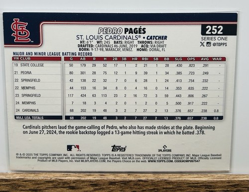 🔥2025 Topps Series 1 - Pedro Pages #252 (Refractor) 🔥 | eBay