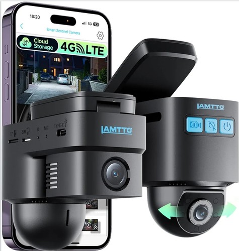 LAMTTO 4G LTE GPS Front Interior Car Parking Security Live View Dual ...