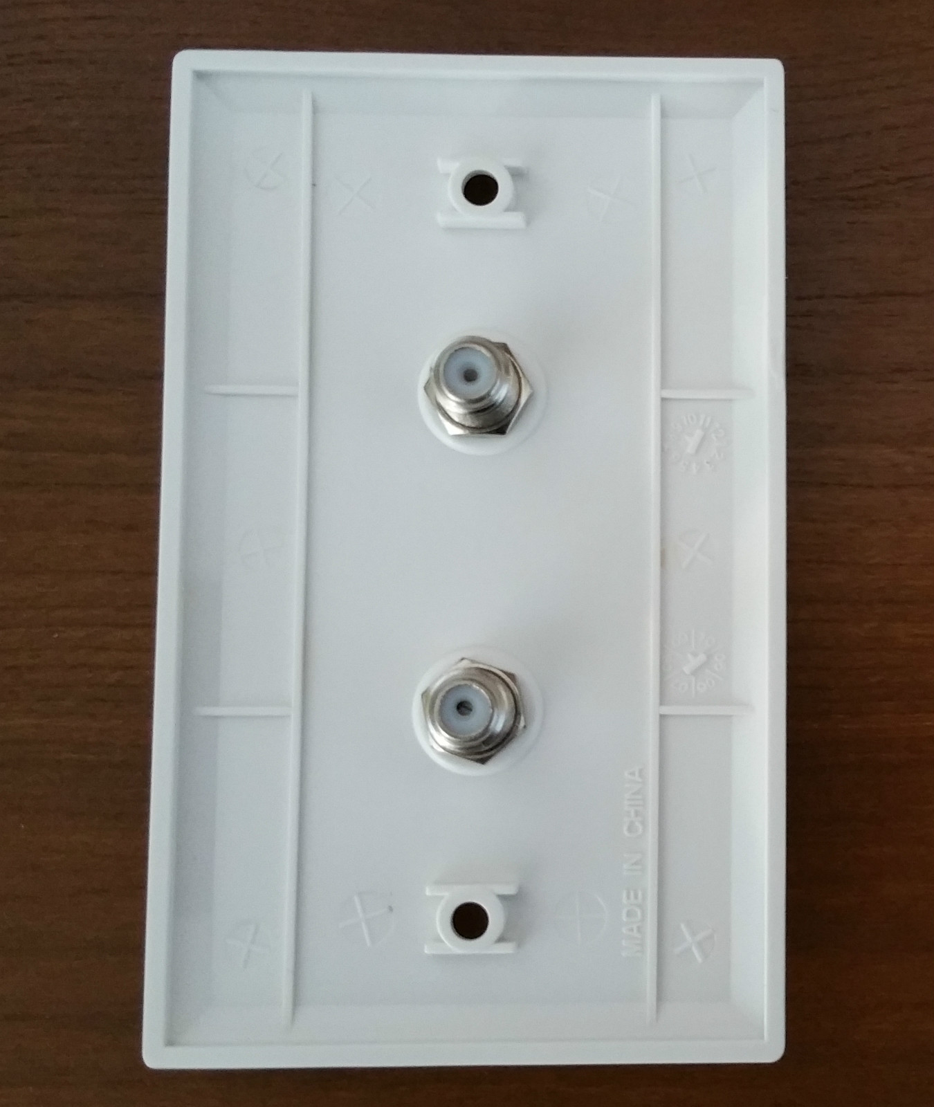 Steren 2 Socket TV Faceplate Wall Plate F81 Coaxial (White) | eBay