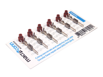 Audi VW Skoda Seat set of 6 crimp terminals and seals for repair wire ...