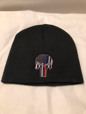 Thin Blue Red Line SKULL Police Law Enforcement American Flag ...