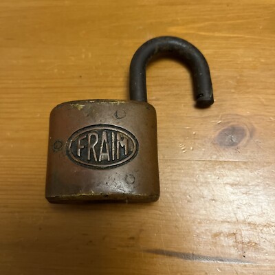 Vintage FRAIM Brass Padlock no key | eBay