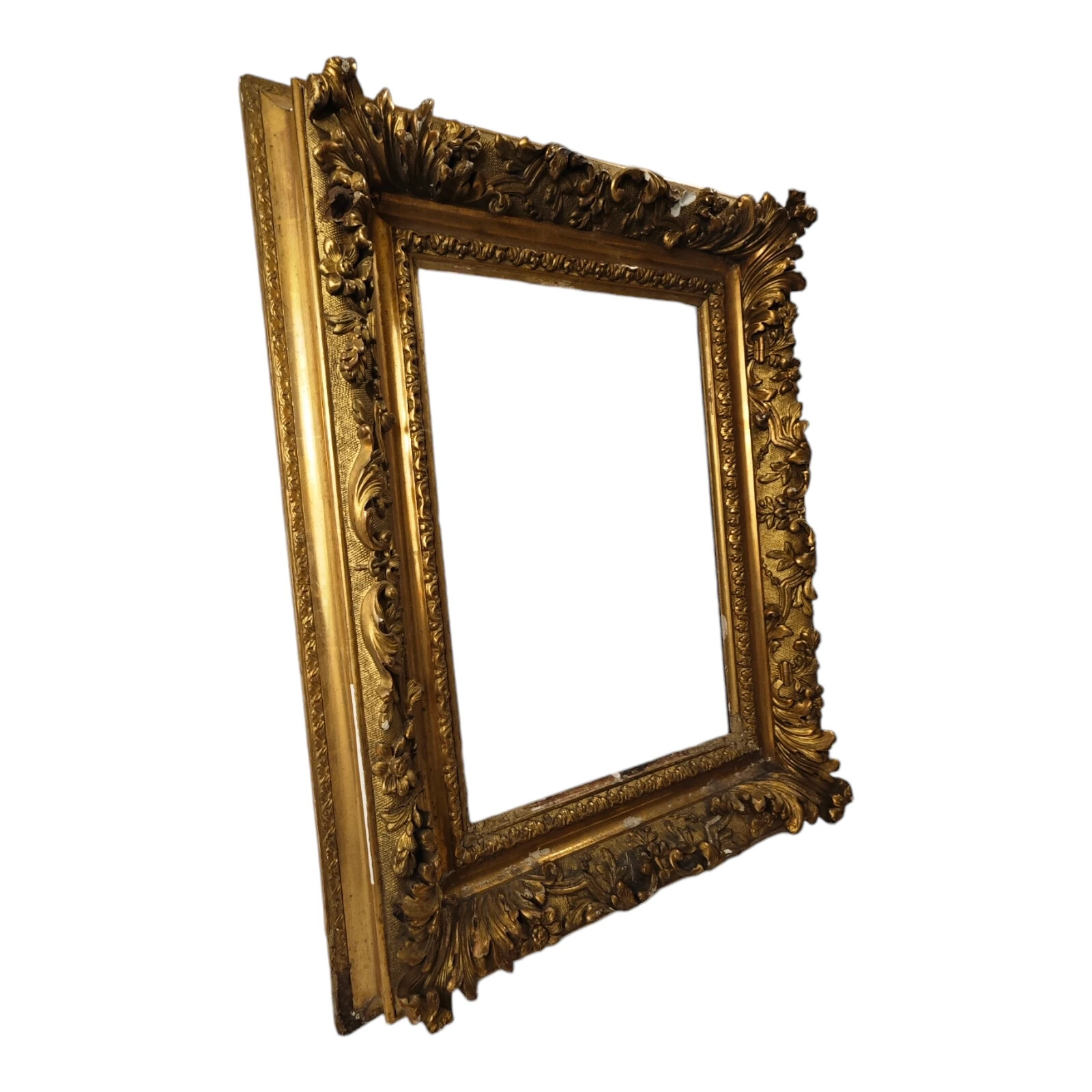 ANTIQUE - GOLD GILT FRAME - WOOD - AUTHENTIC - EARLY XX - ORNATE ...