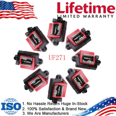 UF271 8 High Performance Square Ignition Coils For Chevy GMC 4.8L 5.3L ...
