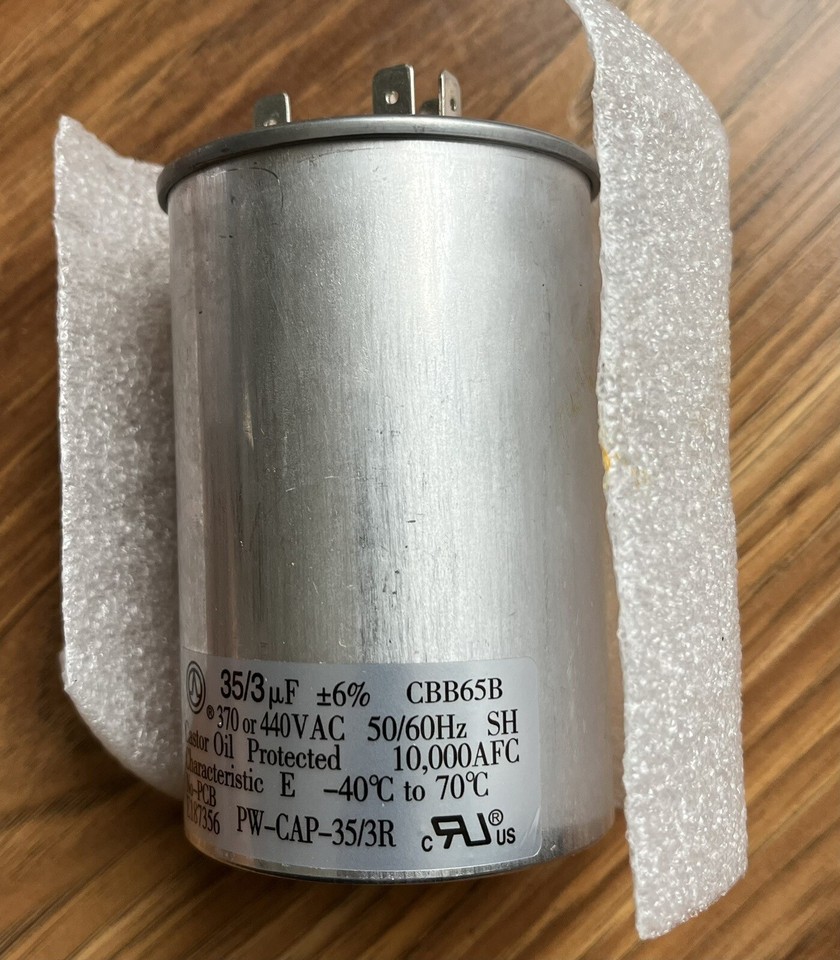 Powerwell Capacitors Round Dual Capacitor 35/3uF 37/440 VAC Open Box | eBay