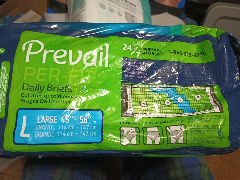Prevail Per-Fit Adult Incontinence Briefs Diapers, Maximum Absorbency ...