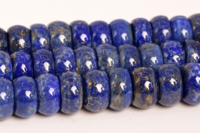 8-9x4-7MM Genuine Natural Deep Blue Lapis Lazuli Beads A Rondelle Loose ...