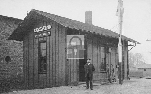 Railroad Train Station Depot Cowan Indiana IN Reprint Postcard | eBay