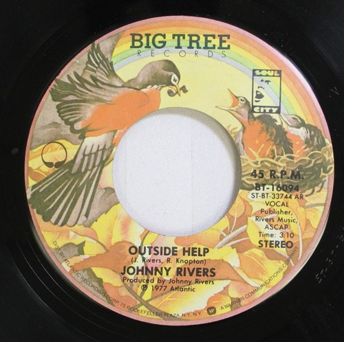 Rock 45 Johnny Rivers - Outside Help / Swayin' To The Music (Slow ...