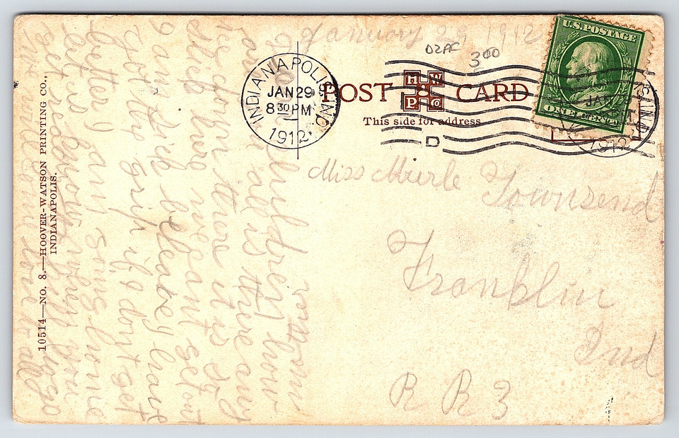 VINTAGE POSTCARD INDIANAPOLIS INDIANA CANAL WATER FAIRVIEW PARK TREES ...