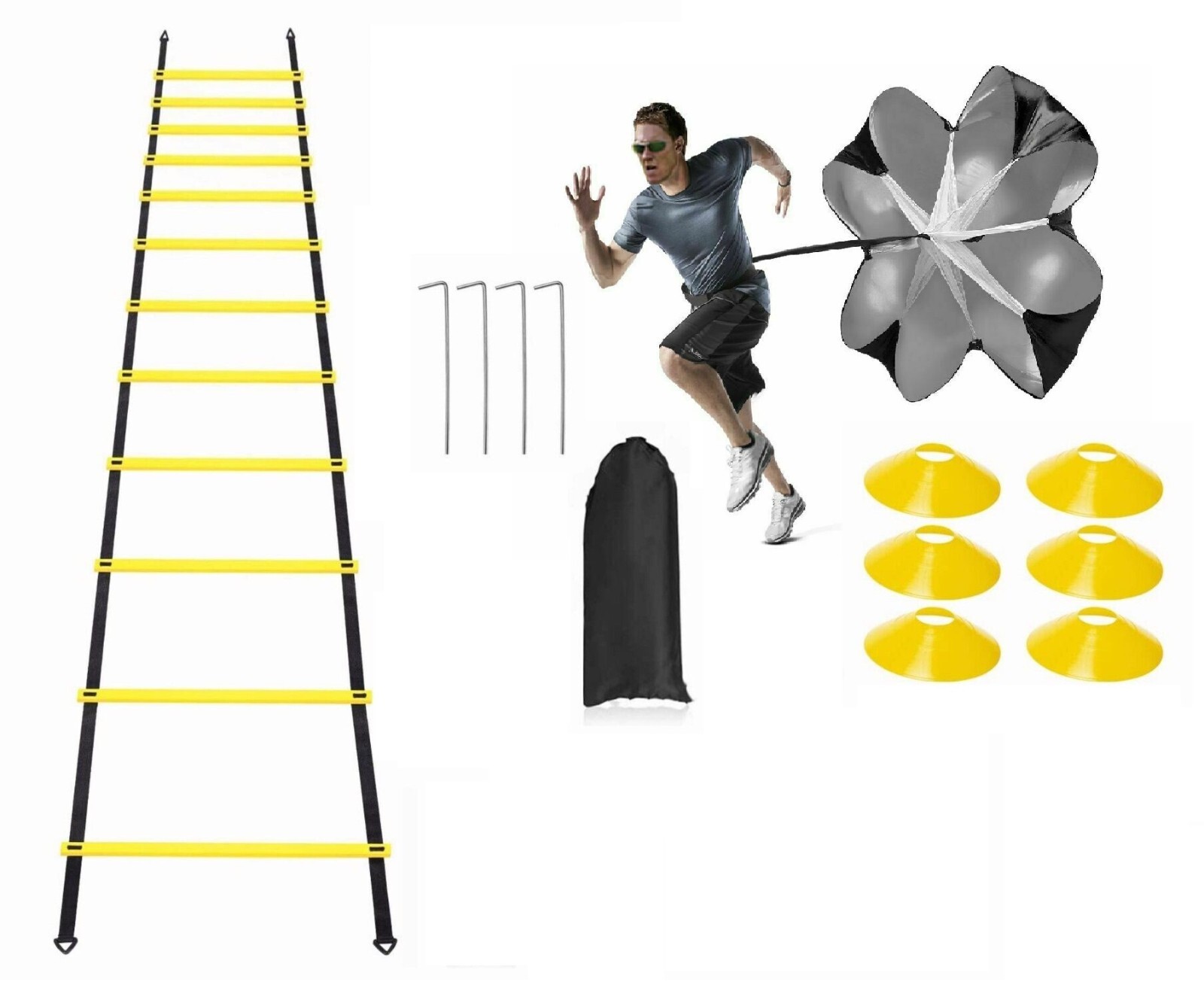 Football Fitness Speed Training Equipment Exercise Agility Ladder Cones ...
