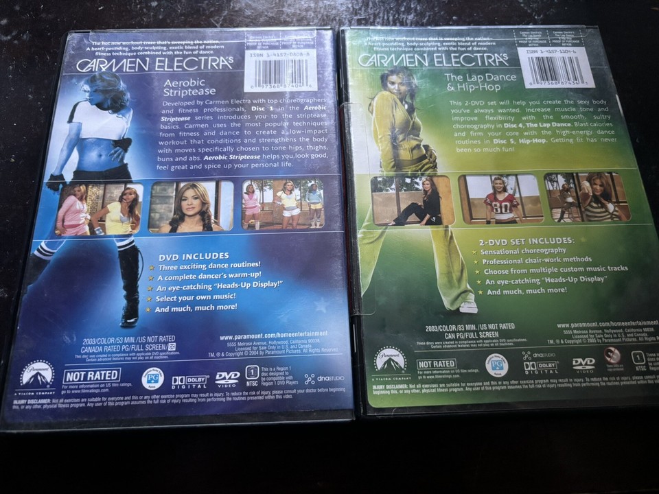 Carmen Electra Workout DVDS Aerobic Striptease The Lap Dance & Hip-Hop ...