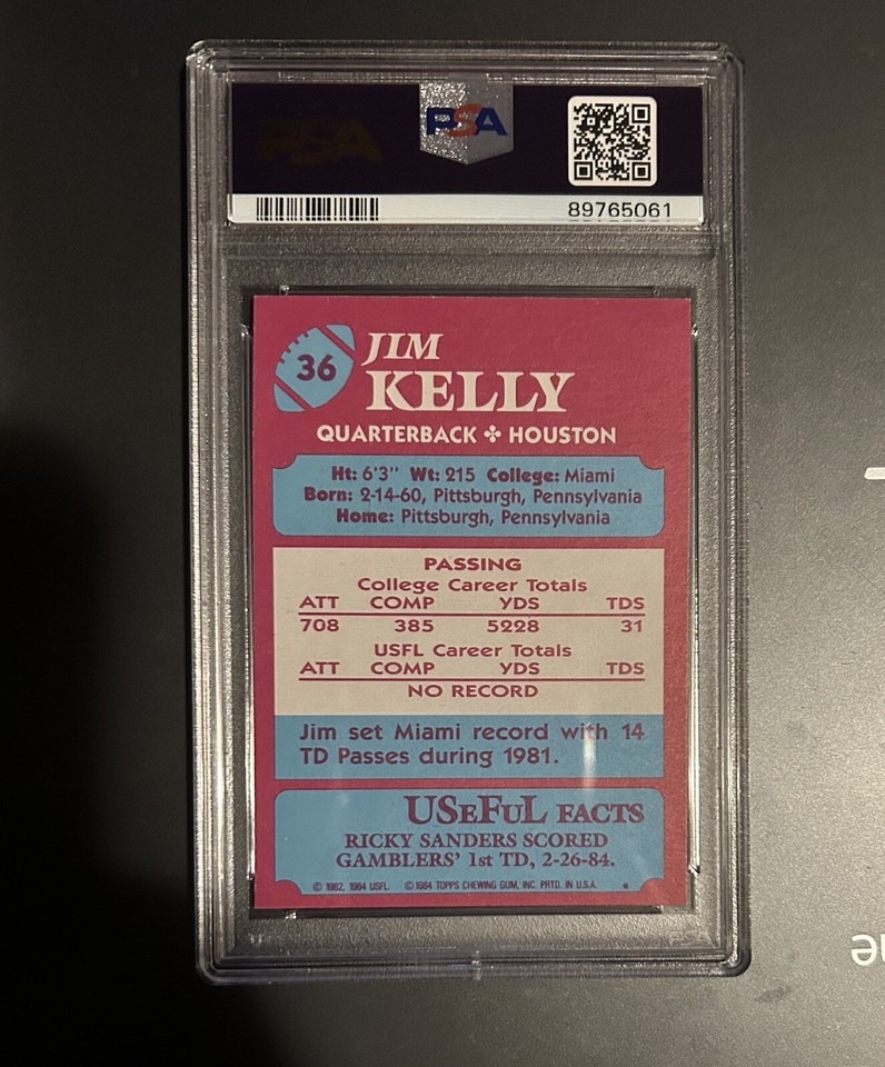 1984 Topps USFL Jim Kelly Rookie Card PSA 6 | eBay