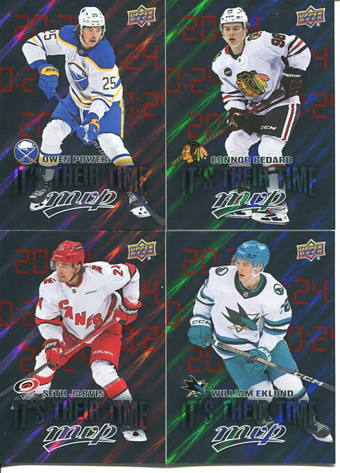(4) 2024-25 UPPER DECK MVP IT'S THEIR TIME CONOR BEDARD, OWEN POWER ...