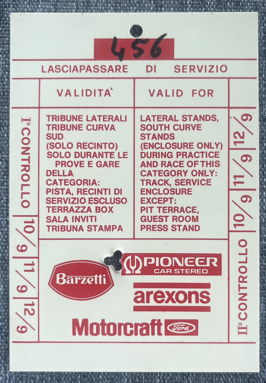 🇺🇸Mario Andretti Final Pole & Podium - 1982 Italian F1 Grand Prix Pass ...