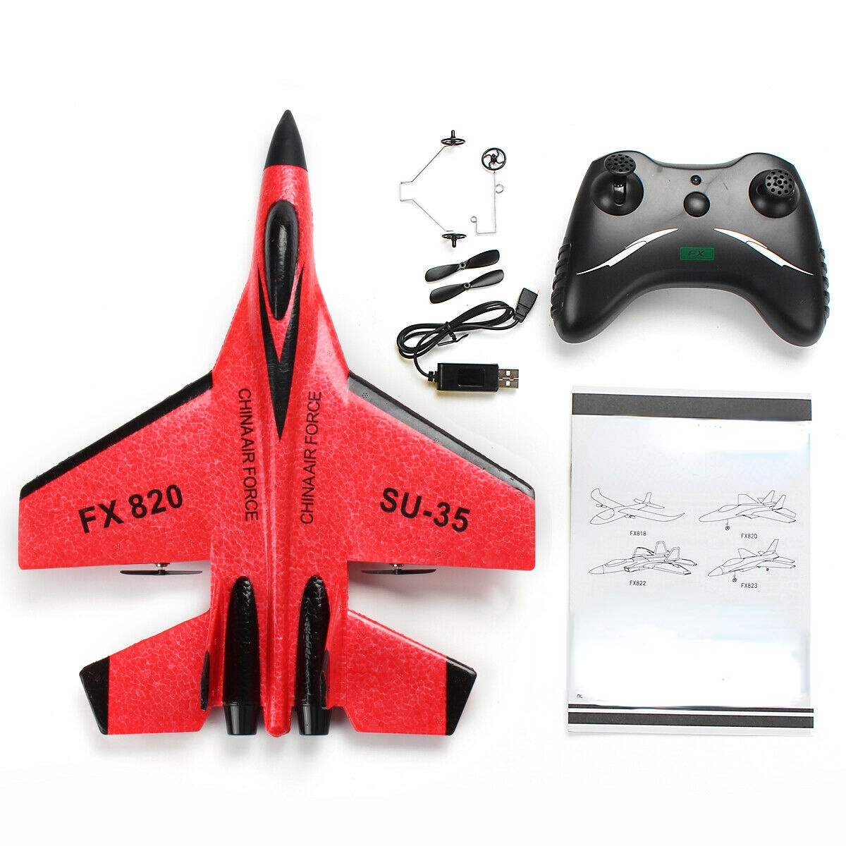 Red RC Airplane FX-820 Remote Control Glider Model Aeroplane Aircraft ...