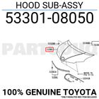 5330108050 Genuine Toyota HOOD SUB-ASSY 53301-08050 | eBay