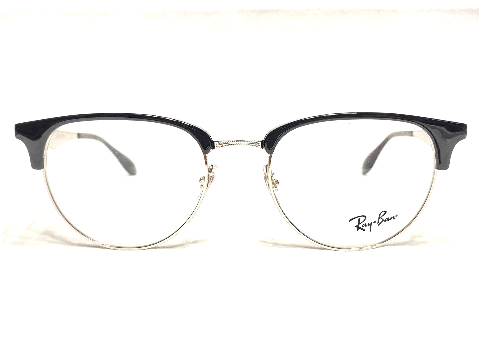 NEW Ray Ban RB6396 2932 Black & Silver Square Modern Eyeglasses Frames ...