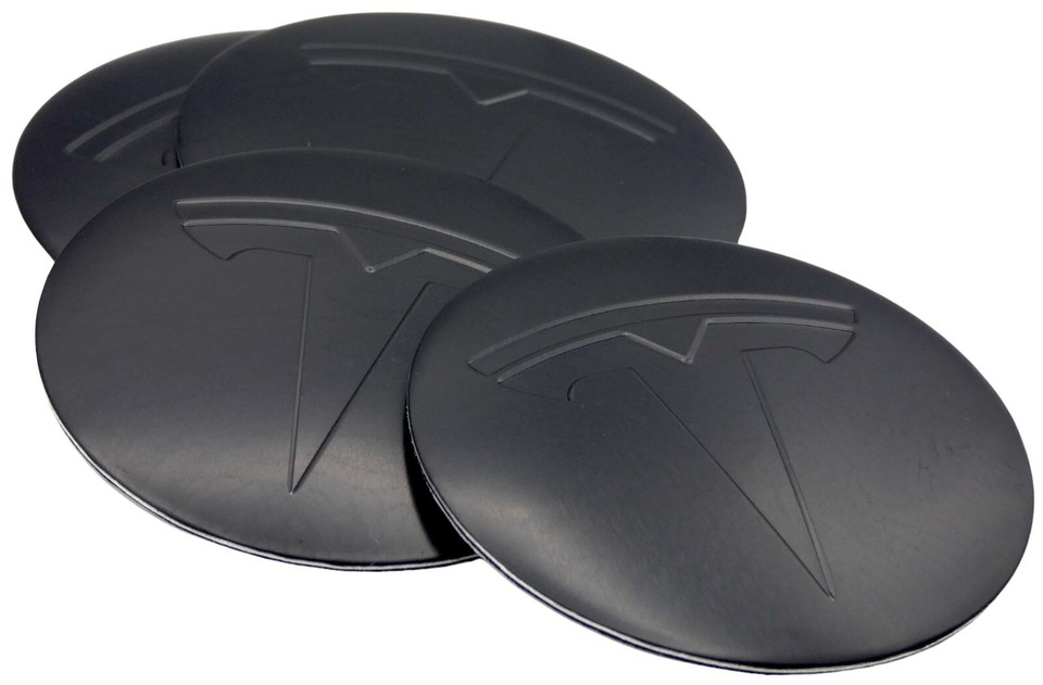 (PACK OF 4) Tesla Wheel Center Cap Decals Emblems Sticker 2.20" 56mm ...