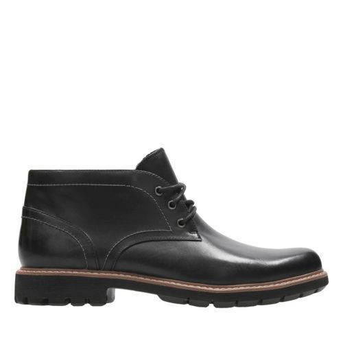 Clarks Mens Batcombe Lo Black Lea - Cushion Grip Boots UK 8,9,10,11,12 ...