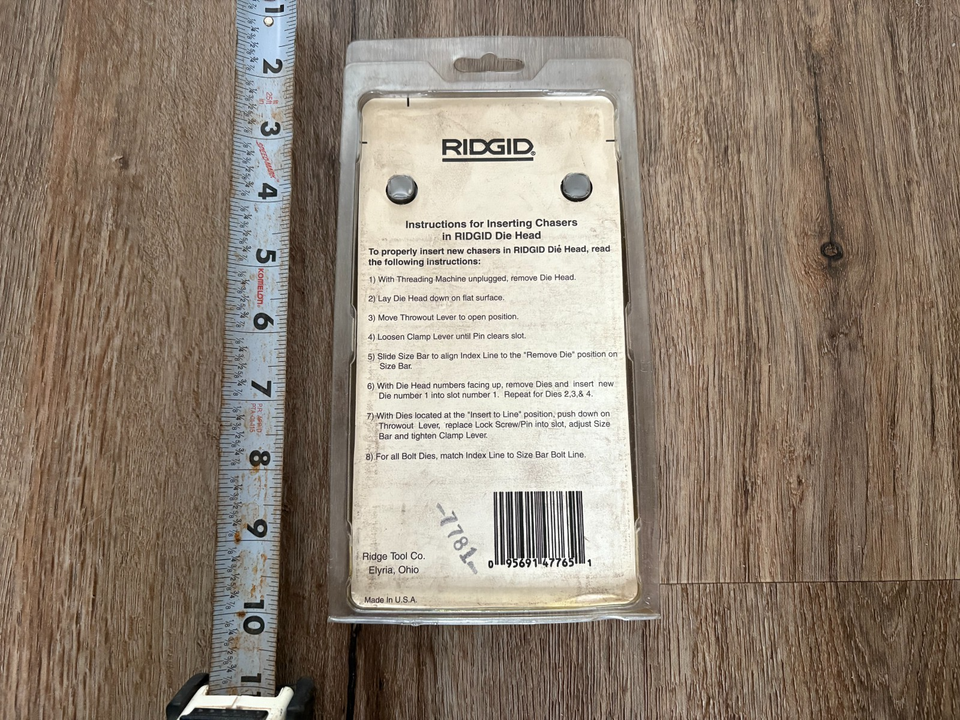 NEW Ridgid 1/2" - 3/4" NPT Dies Pipe Threading Machine 47765 High Speed ...