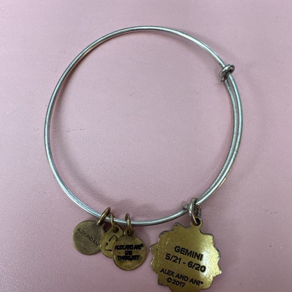 Alex and Ani Gemini Zodiac Charm Two Tone Gold Silver Bracelet | eBay