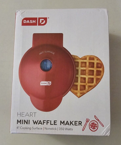 DASH Heart Shape Mini Waffle Maker 4" 350 watts NIB | eBay