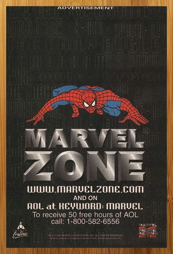 1997 Marvel Zone Vintage Print Ad/Poster AOL Interactive Retro Spider ...