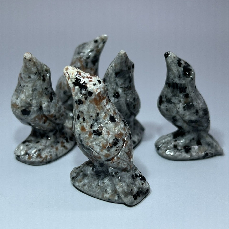 Natural Emberlite Stone Crow UV Reactive Sodalite Raven Statue Home ...