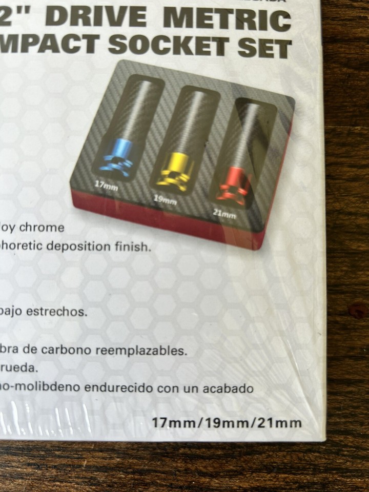 Matco Tools 3 Piece 1/2 Drive Metric Thin Wall Impact Socket Set SCT3MG ...