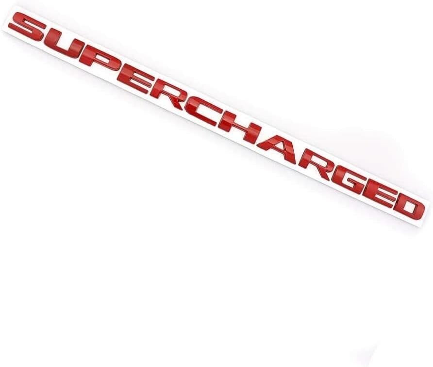 Red Supercharged Letters Emblem Badge Sticker Nameplate -2Pc | eBay